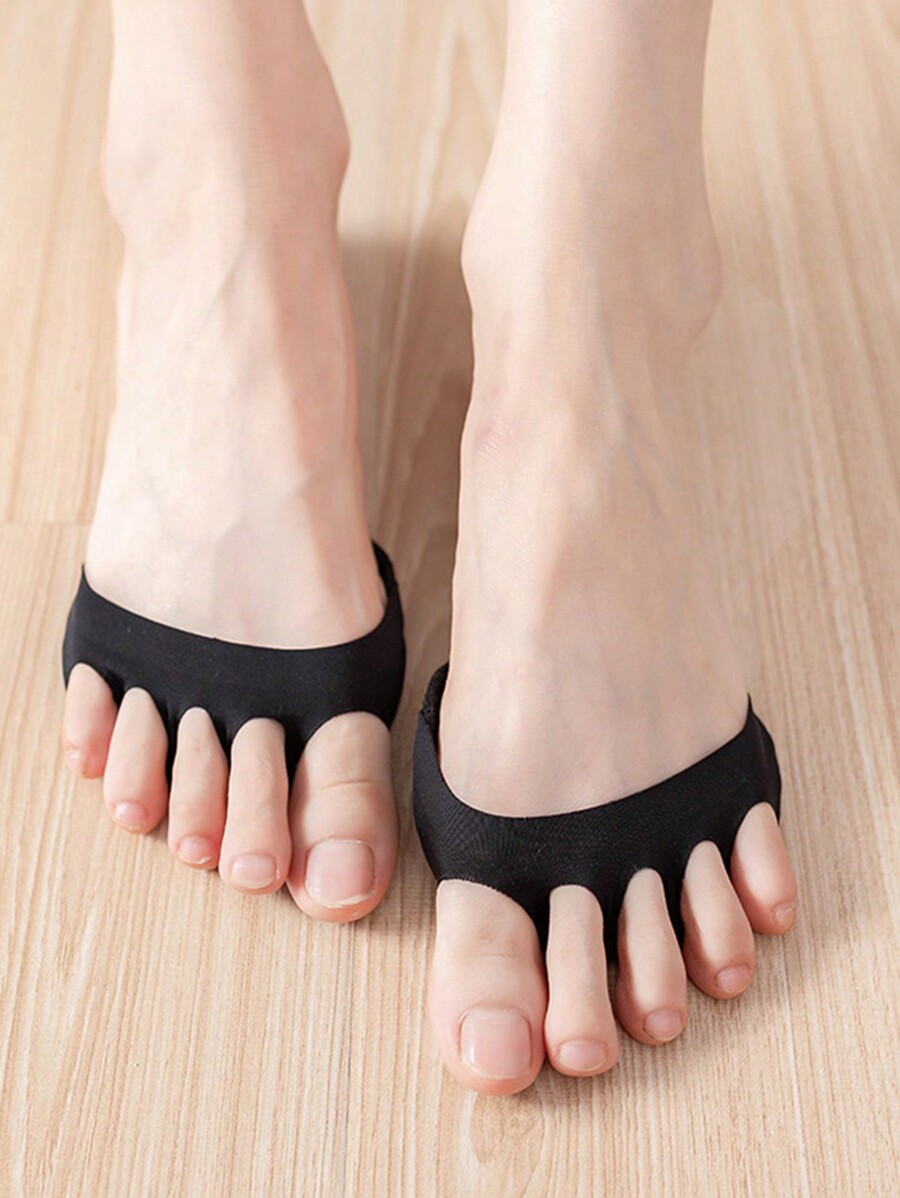 3-Pack Partial Toe Women's Low Cut Thin Mesh Five-Finger Invisible High ...