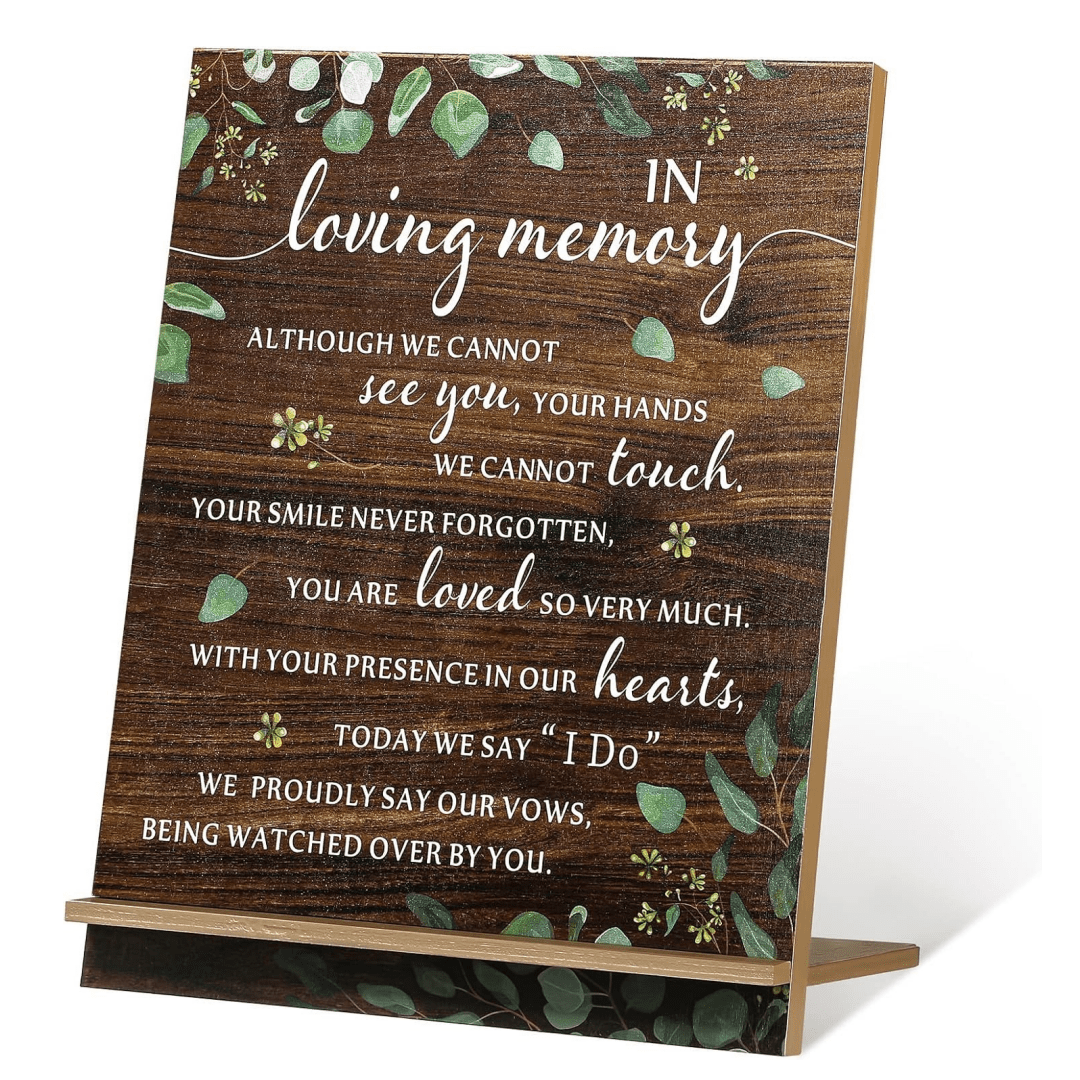 1pc,Chunful Memorial Table Sign For Wedding, Acrylic Wooden Wedding ...