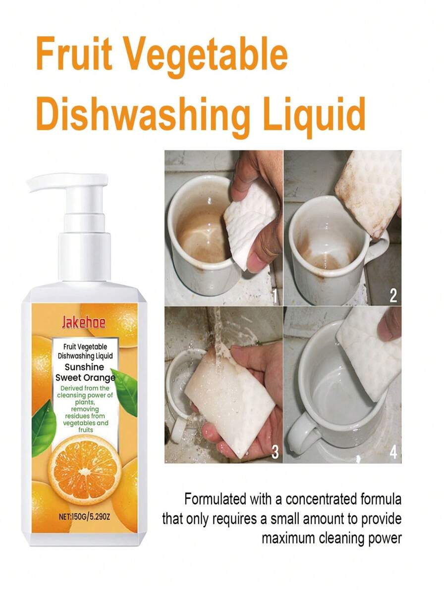 Fruit & Vegetable Dish Washing Liquid, Mild Skin Formula For Removing ...