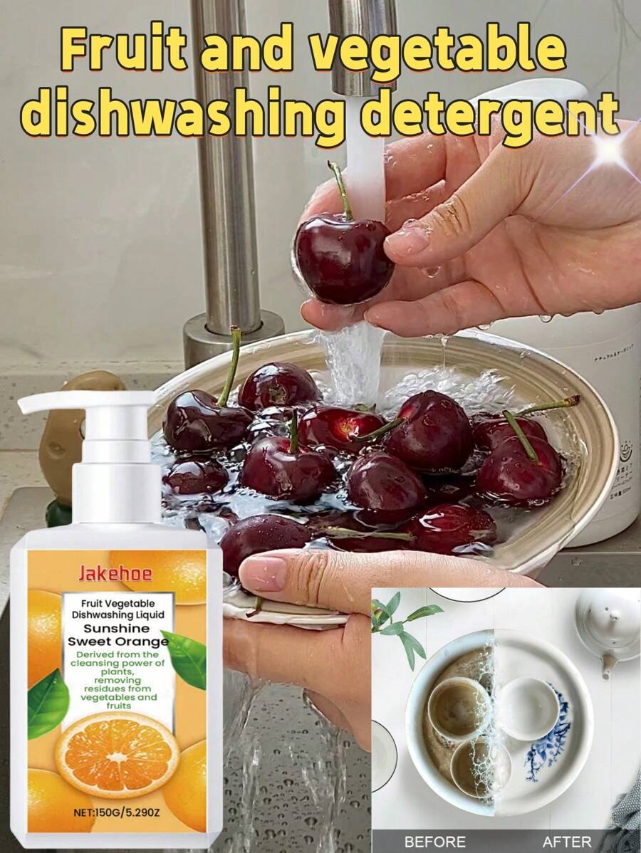 Fruit & Vegetable Dish Washing Liquid, Mild Skin Formula For Removing ...