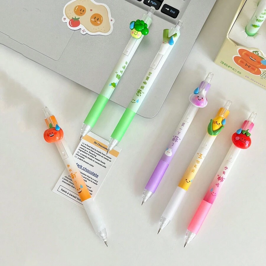 6pcs Retractable Creative Slogan Ballpoint Pens, Quick-Drying Ink Pens ...