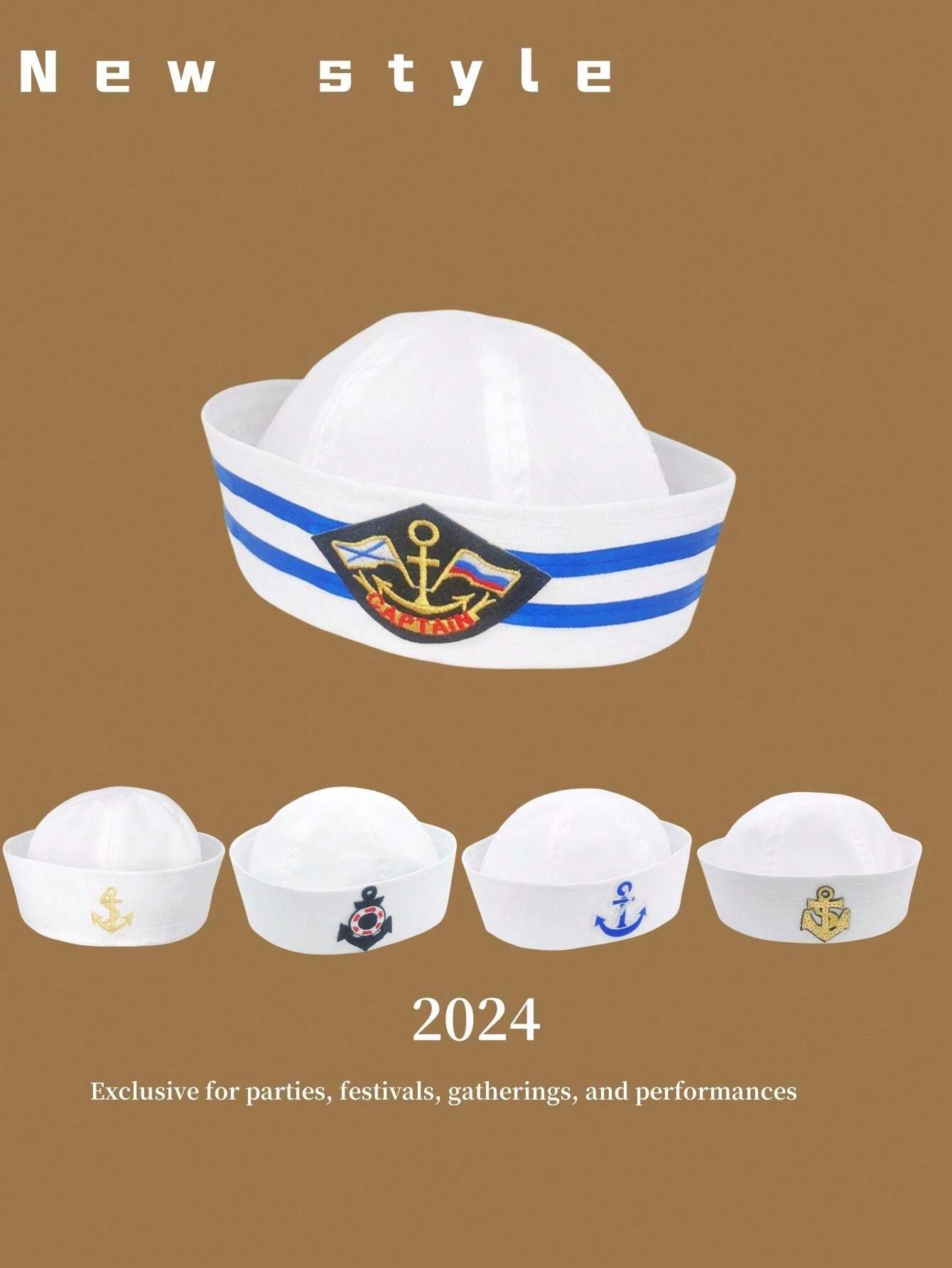 Sailor Hat, Navy Cap, Halloween Solid Color Hat, Sailor Captain Navy ...