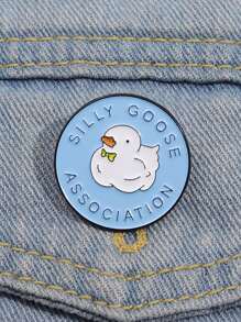 1pc SILLY GOOSE ASSOCIATION Enamel Pin Brooch Pines Lapel Pins Badge On ...