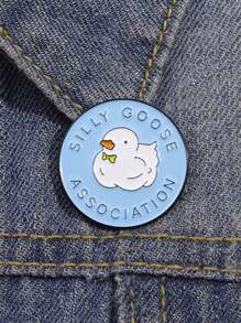 1pc SILLY GOOSE ASSOCIATION Enamel Pin Brooch Pines Lapel Pins Badge On ...