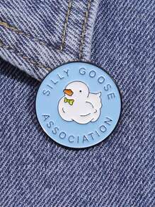 1pc SILLY GOOSE ASSOCIATION Enamel Pin Brooch Pines Lapel Pins Badge On ...