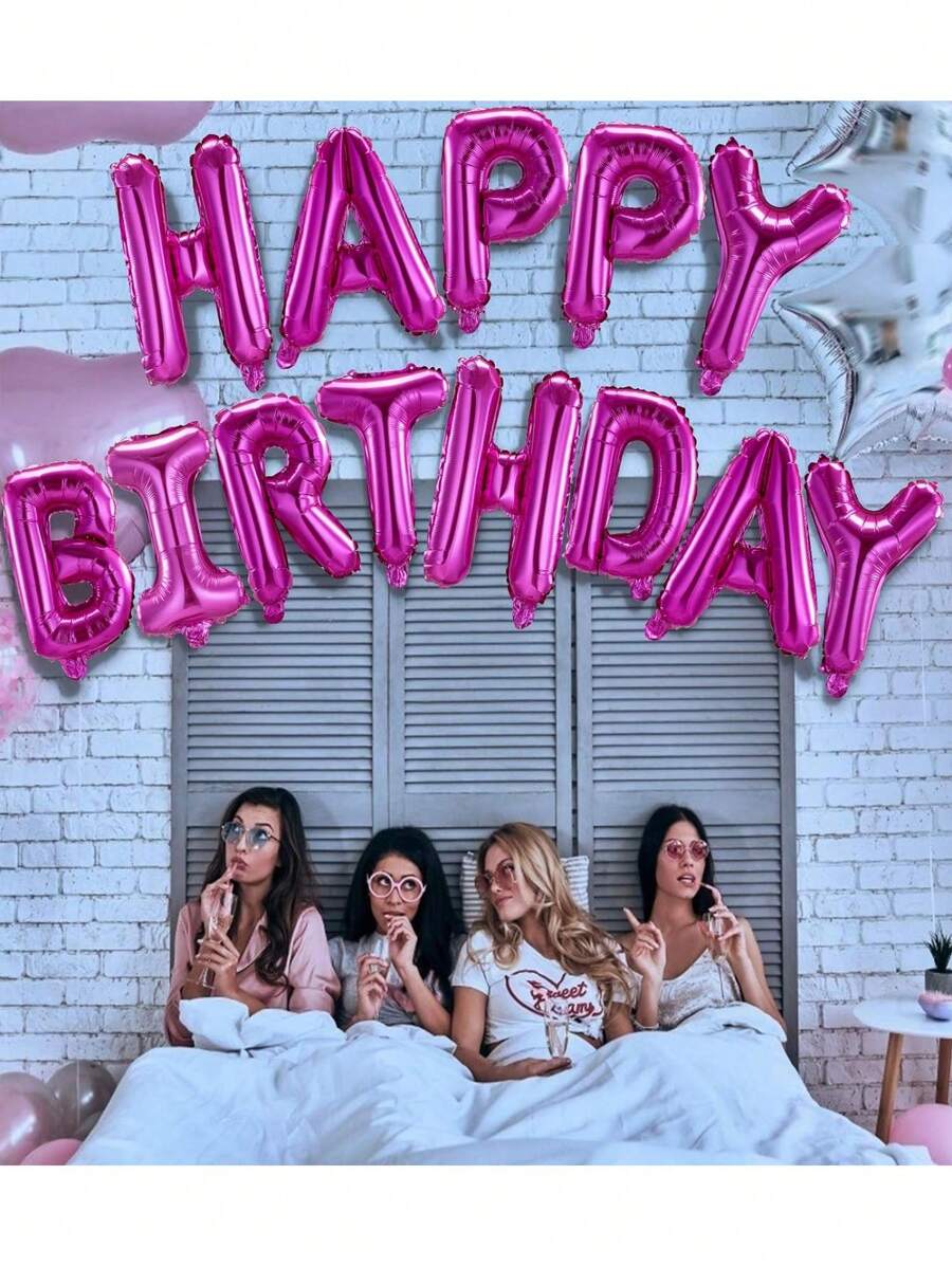Happy Birthday Letter Foil Balloons Set, Party Decorations With ...