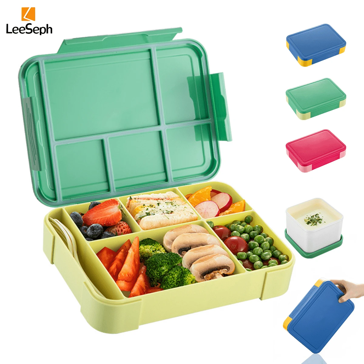 1 pieza Caja de almuerzo bento, contenedores de aperitivos con 6 ...