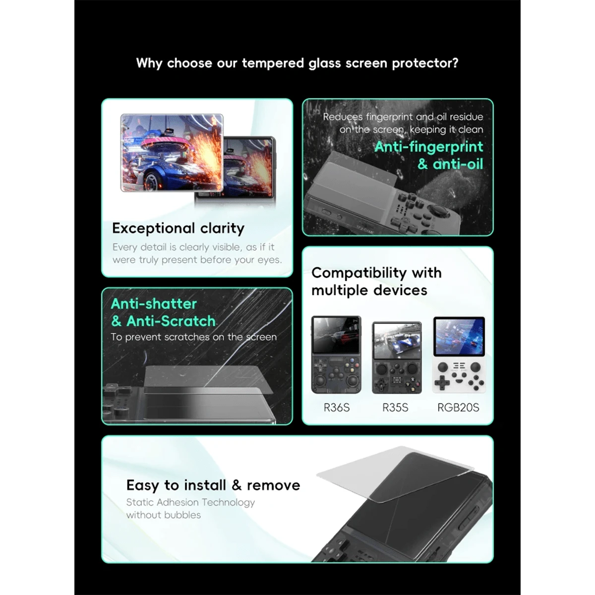 DATA FROG R36S Screen Protector Tempered Glass Protector For R35S ...