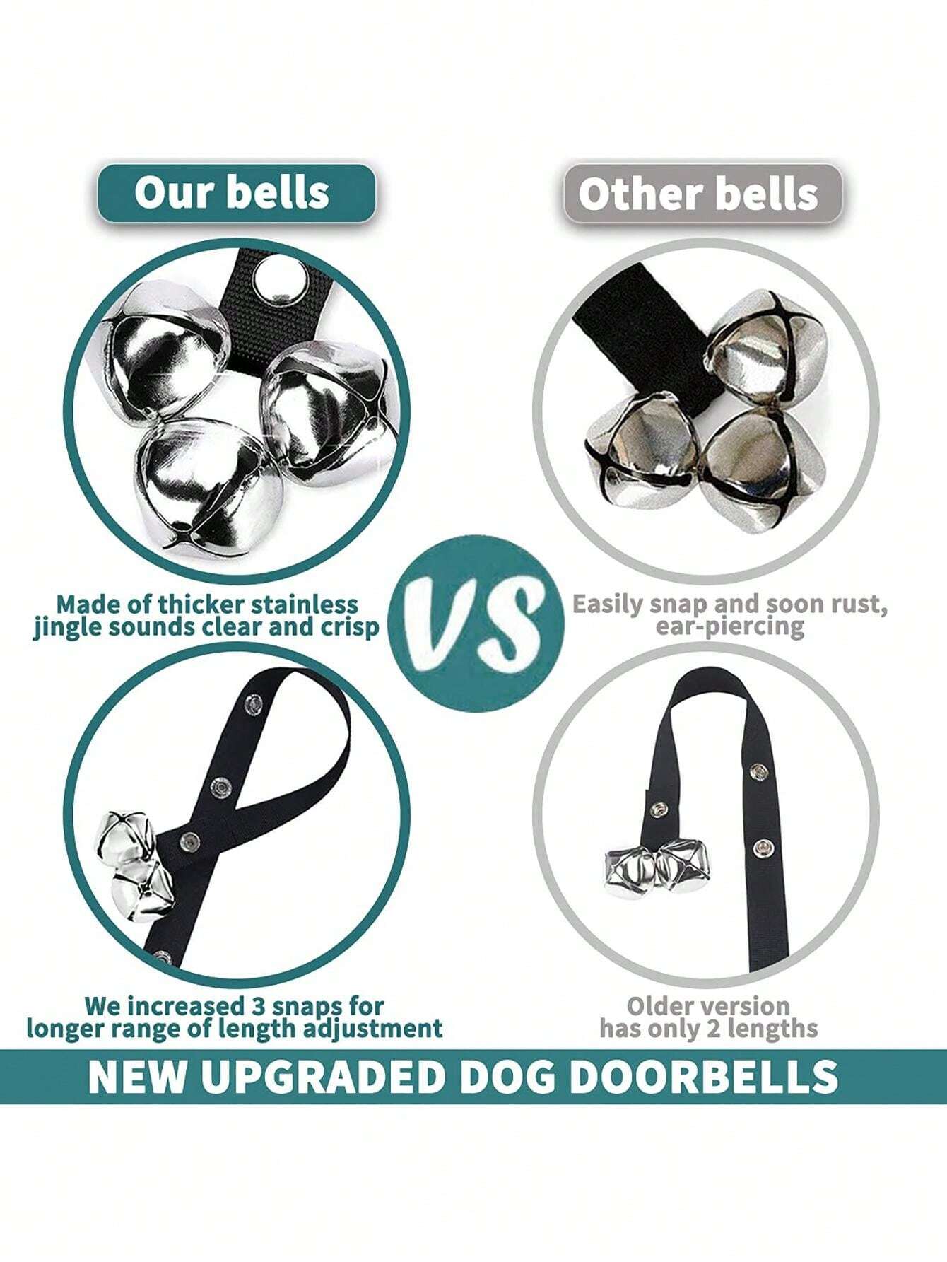 7pcs Large & Loud 1.4 Inch Pet Doorbell For Potty Training, Adjustable ...