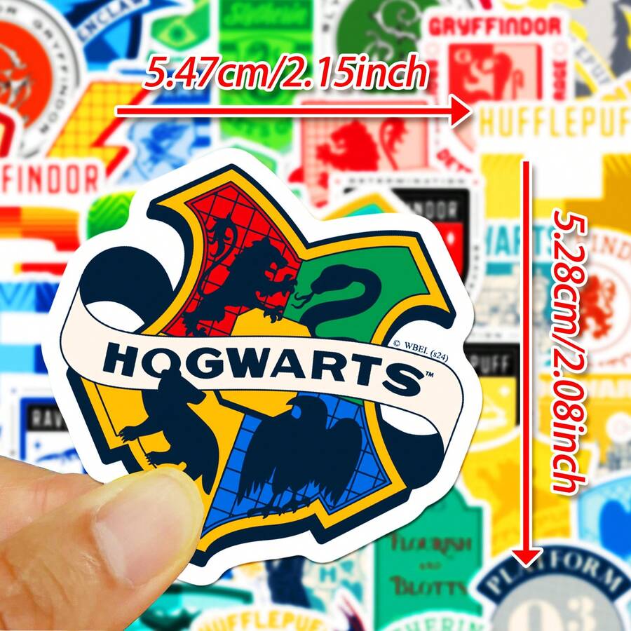 Harry Potter 50Pcs Hogwarts Four Great Colleges Badge Props Vinyl ...