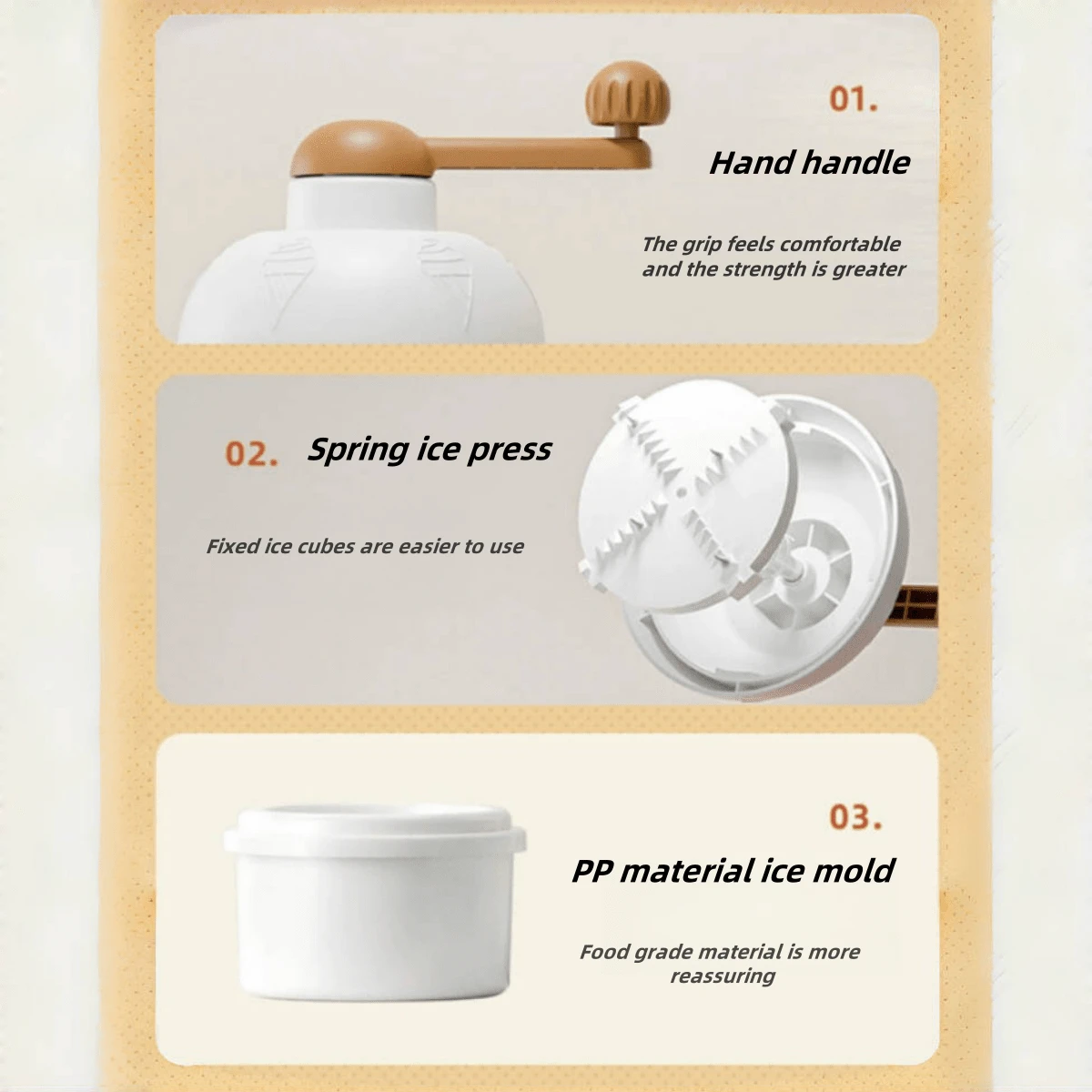 Manual Shaved Ice Maker For Home Use, Small Handheld Ice Crusher ...