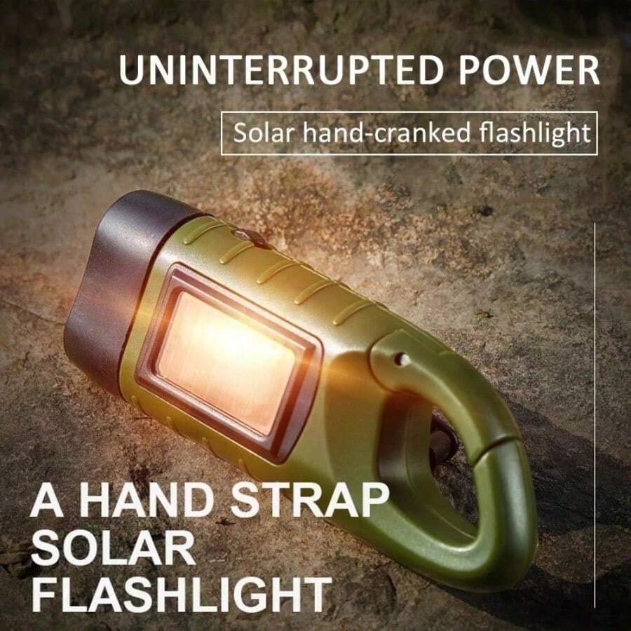 Mini Emergency Hand Crank Dynamo Solar Flashlight Rechargeable LED ...