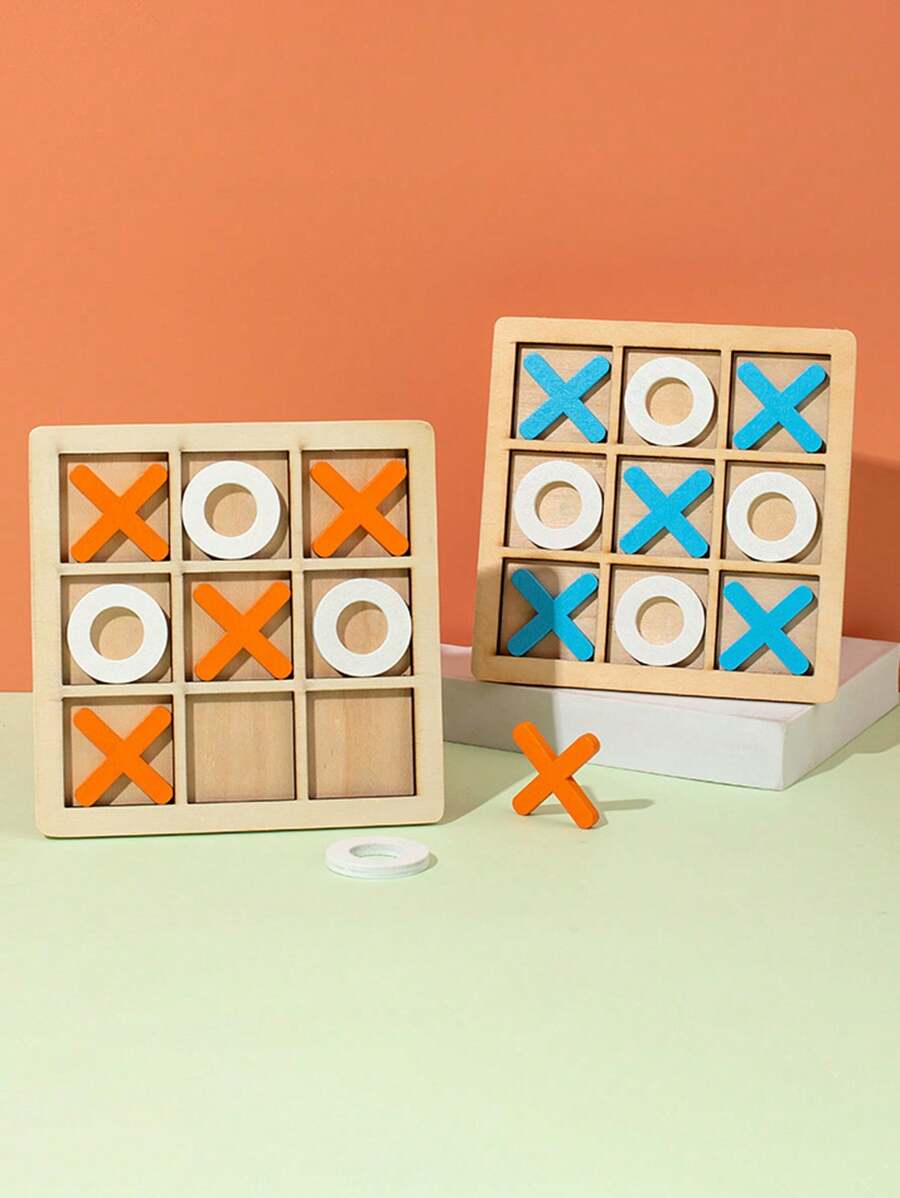 1pc Wooden Square Nine-Grid XO Chess Tic-Tac-Toe Chess, Family Desktop ...