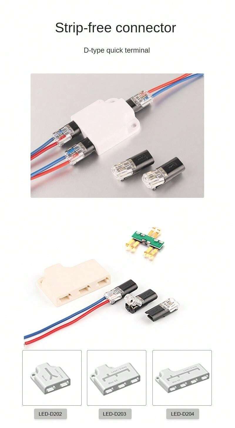 10 /20 Bi-Wire Plug-In Connectors With Latch, Pluggable LED Wire ...