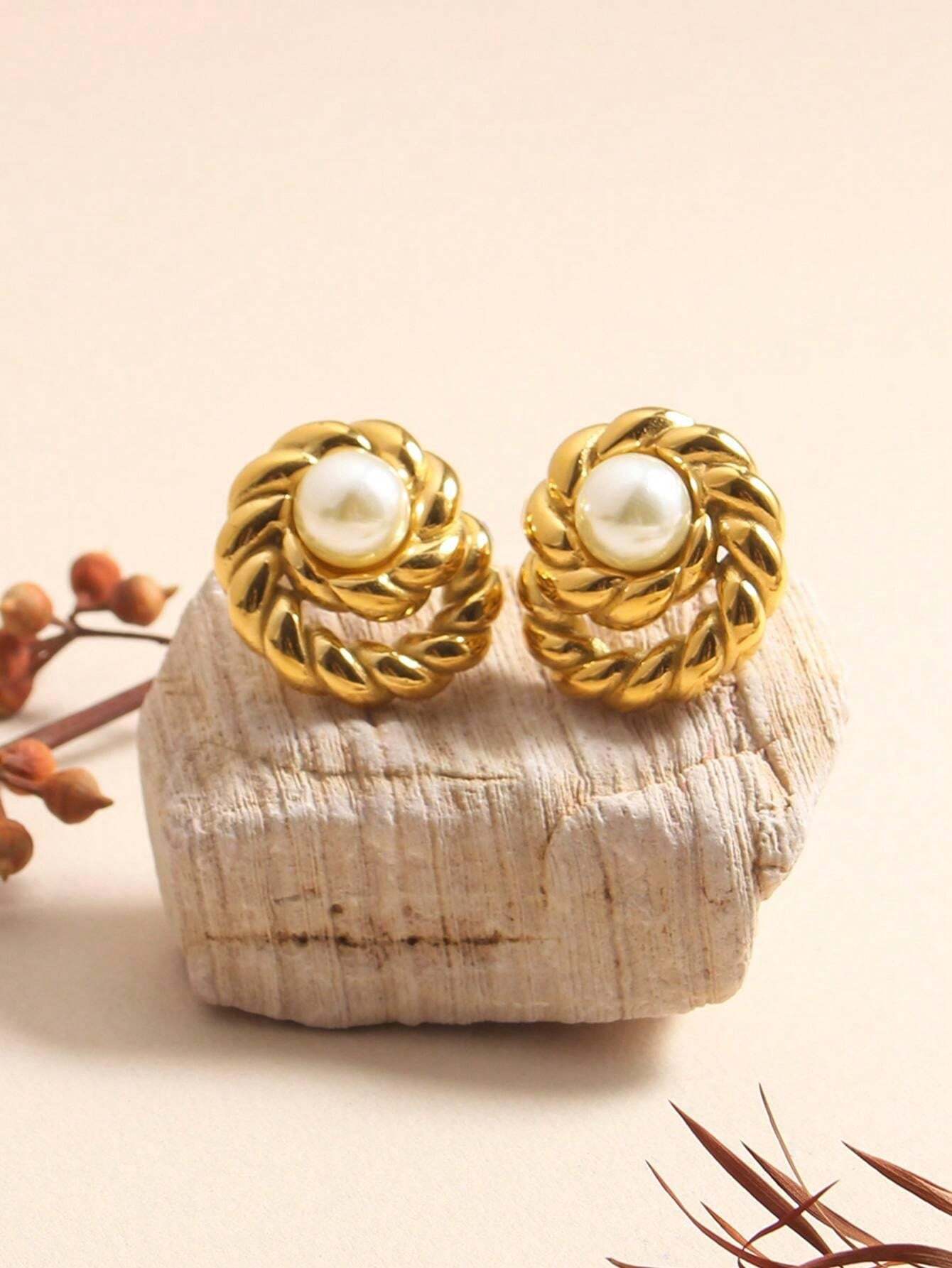 New Twist Earrings Jewellery 18k Gold Plated High-End Stainless Steel ...