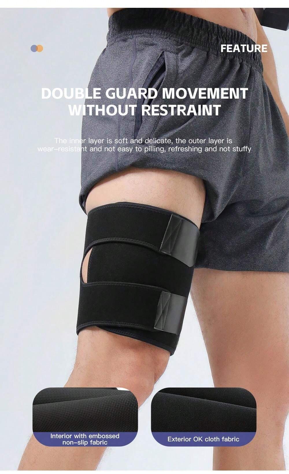 Vilico 1 PC Large Black Thigh Support Bracket With Adjustable Straps ...