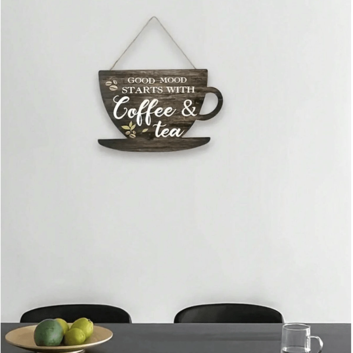 Wooden Hanging Coffee And Tea Sign, Farmhouse Style Decoration For ...
