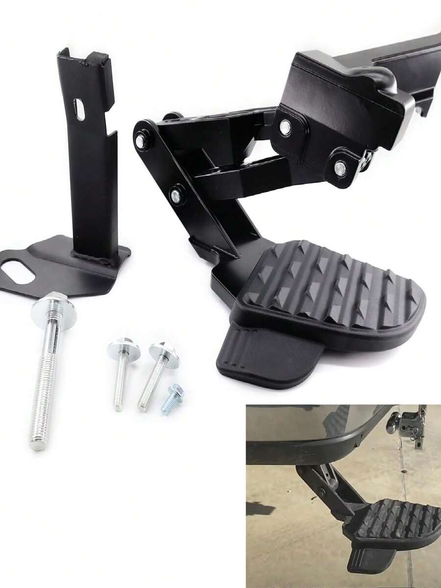 Rear Bed Step Retractable Bumper Step For 2019 2020 2021 2022 2023 2024 ...