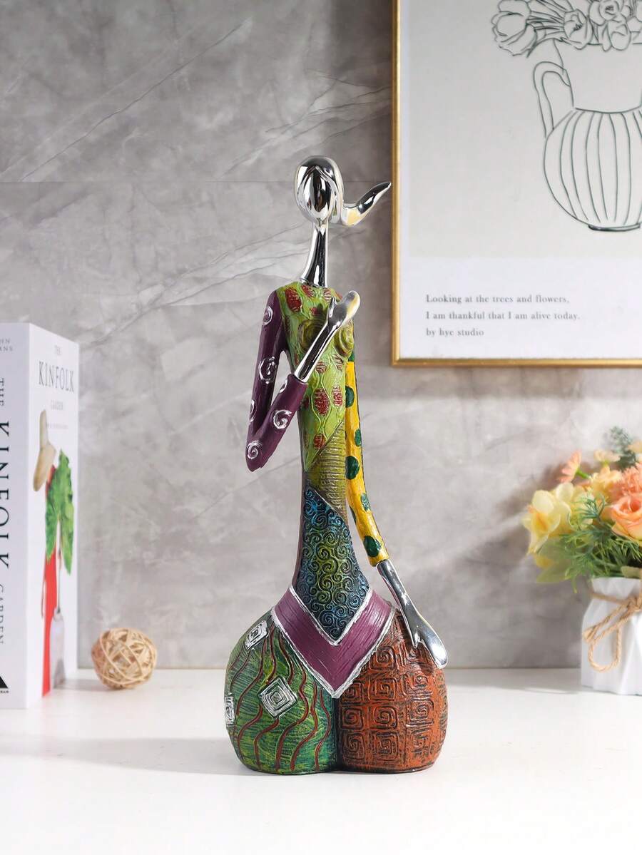 Abstract Art Woman Sculpture Figurines For Interior Resin Statue Color ...