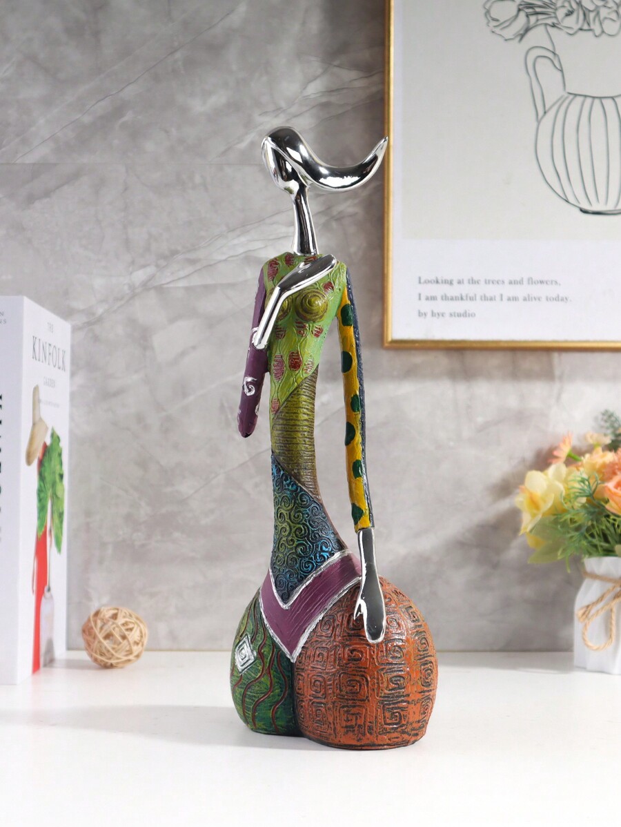 Abstract Art Woman Sculpture Figurines For Interior Resin Statue Color ...