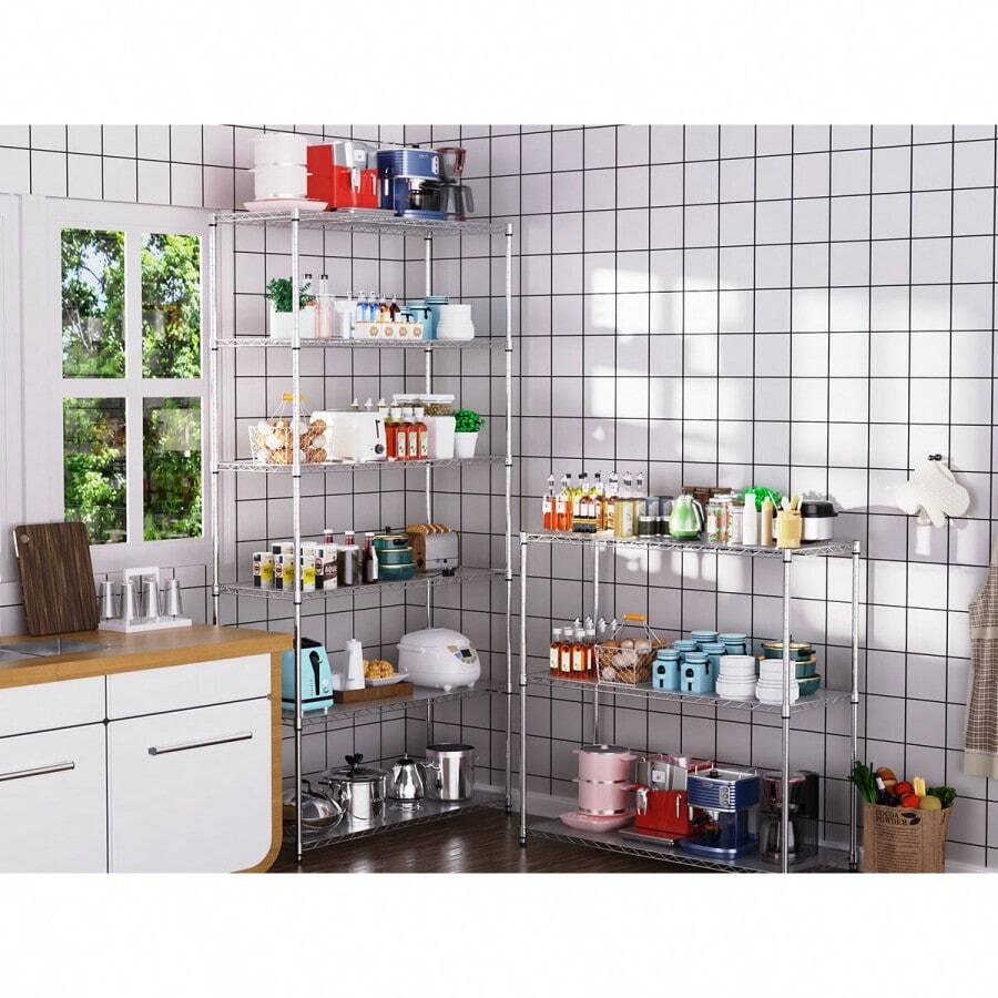 Goodsilo 3 Tier Shelf Wire Shelving Unit Steel Wire Storage Rack For ...