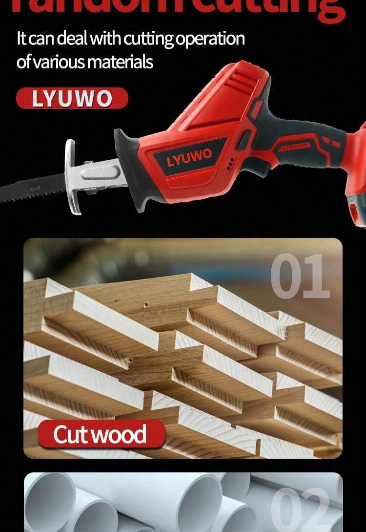 LYUWO Lithium Electric Tools, Saber Saws, Reciprocating Saws, Electric Hand Saws, Rechargeable ...
