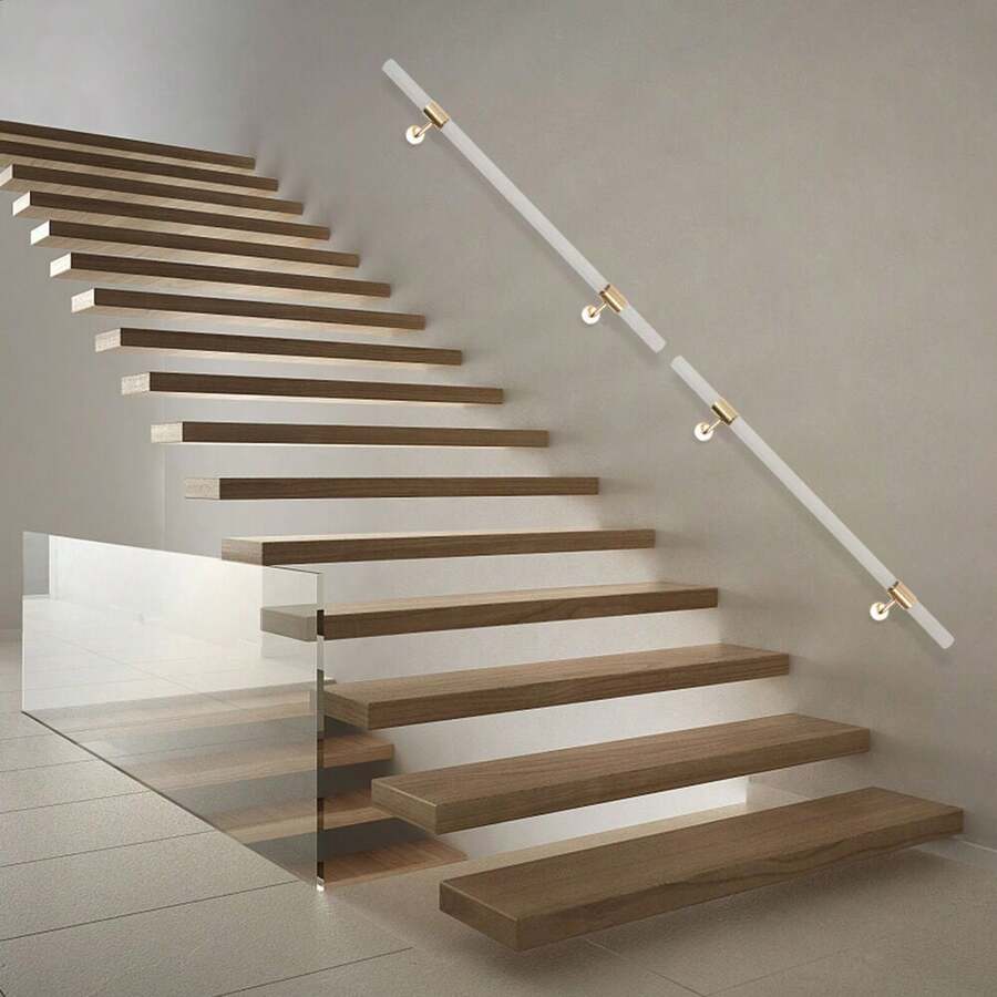 3.3ft Acrylic Handrail For Steps Stair Railing Hand Rail Kit Wall ...