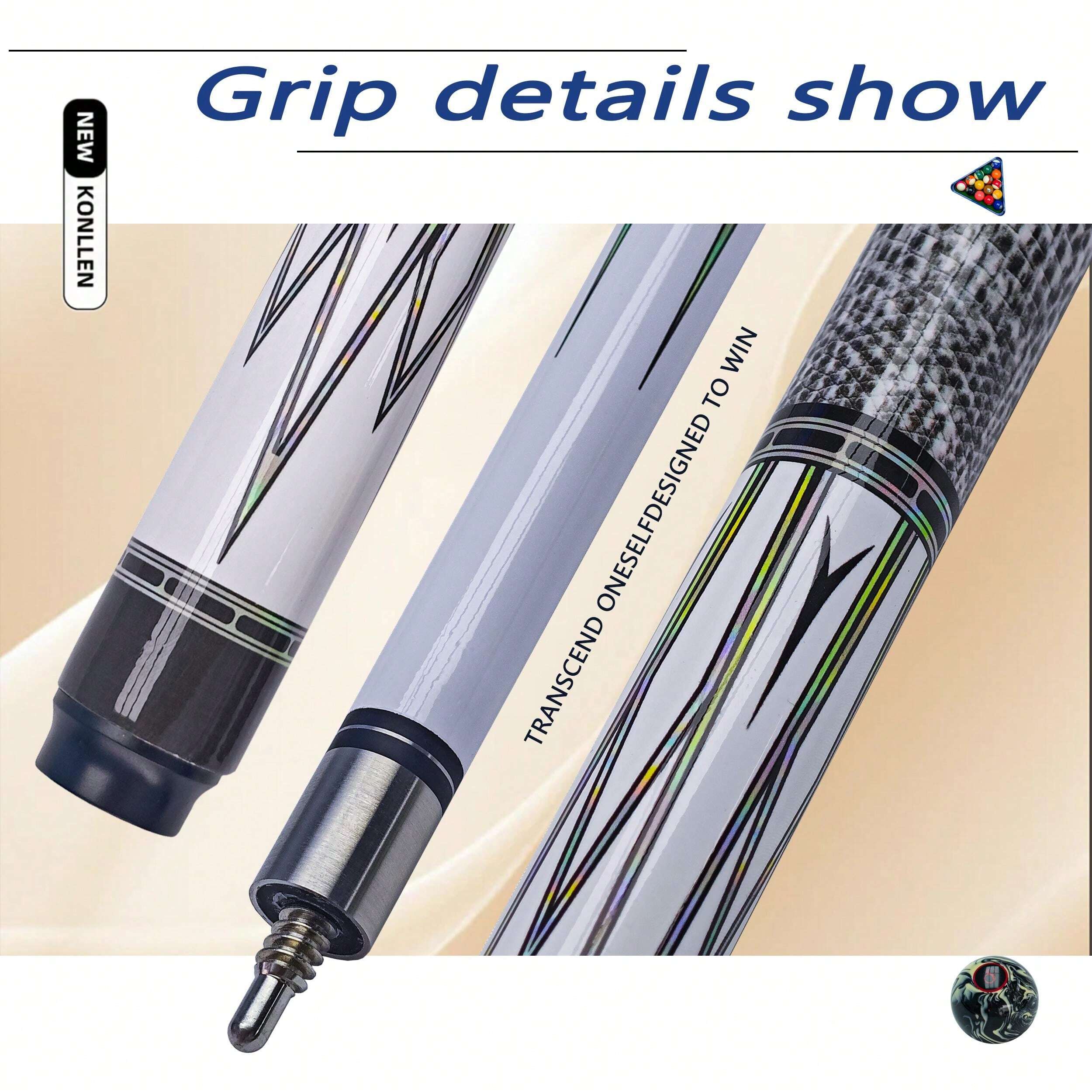 13mm Tip Lizard Texture Handle Black Tech Carbon Fiber & Fiberglass ...