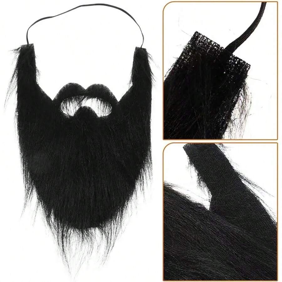 Black Fake Beard Costume Accessory For Stage Performance, Cosplay And ...