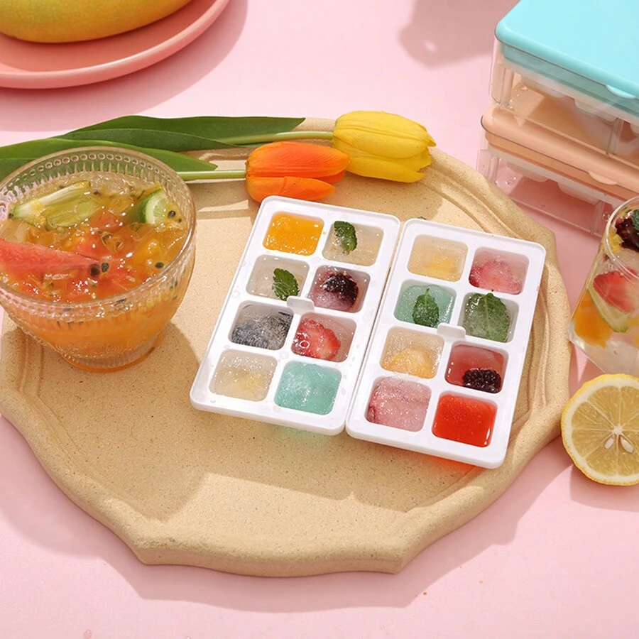 1PC Lce Cube Tray, Home Easy Press Ice Tray Push Type Frozen Ice Cube ...