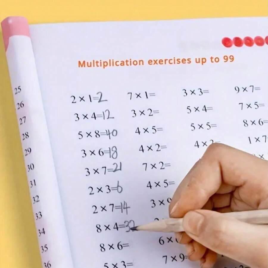 1pc Mathematics Exercise Book, 9x9 Multiplication Table, Arithmetic ...