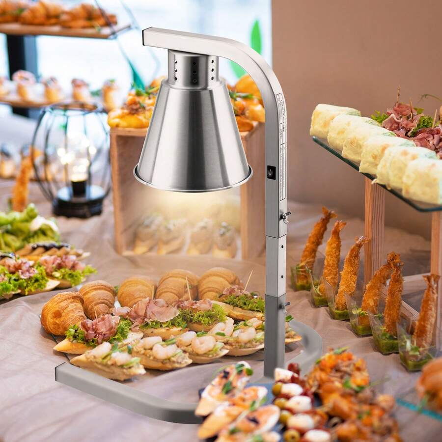 Commercial Food Heat Lamp, 1 Bulb Food Warming Light, Portable Electric ...