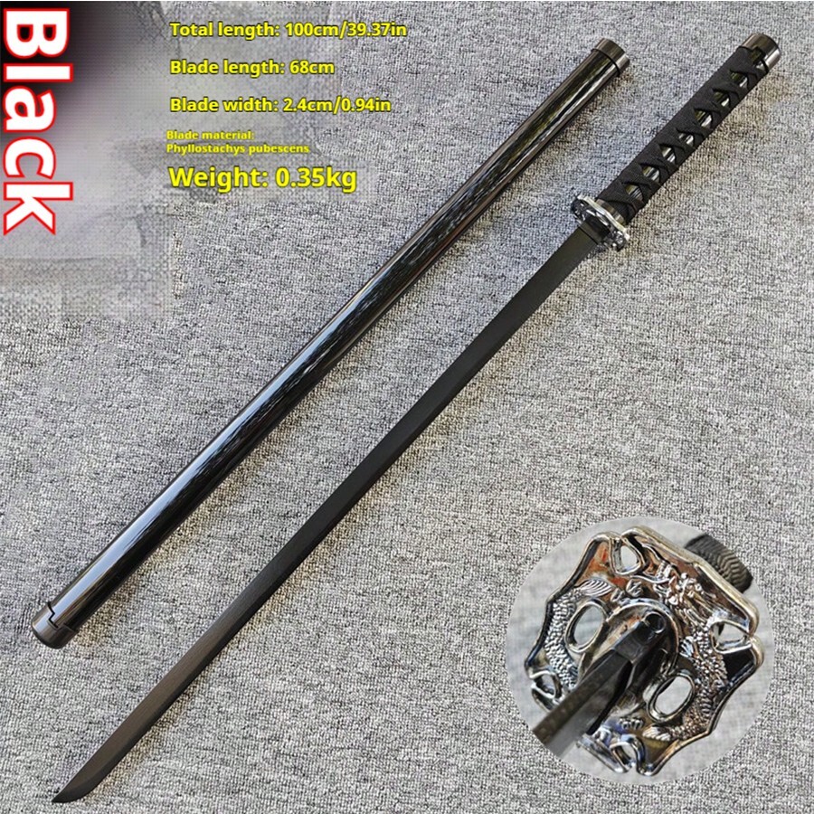 Wooden Katana Samurai Sword, Hanbo Wood Sword, Iaido Kendo Practice ...