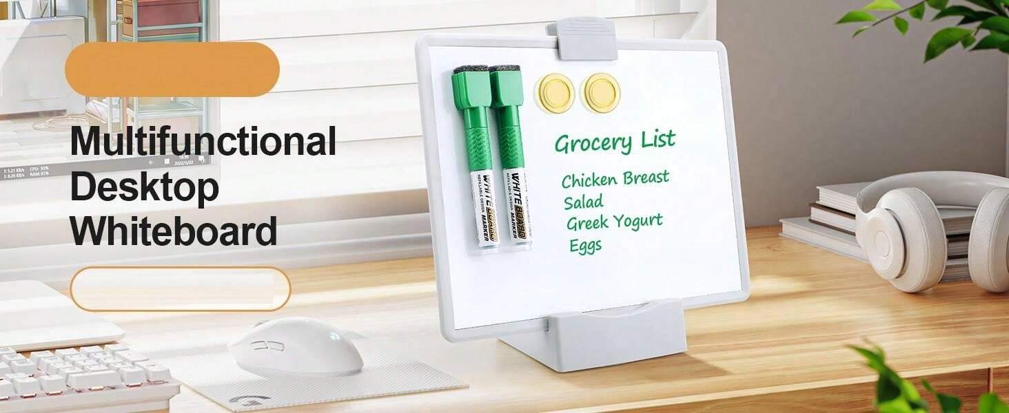 Desktop Whiteboard With Bookstand Backside, Desktop Dry Erase Board ...