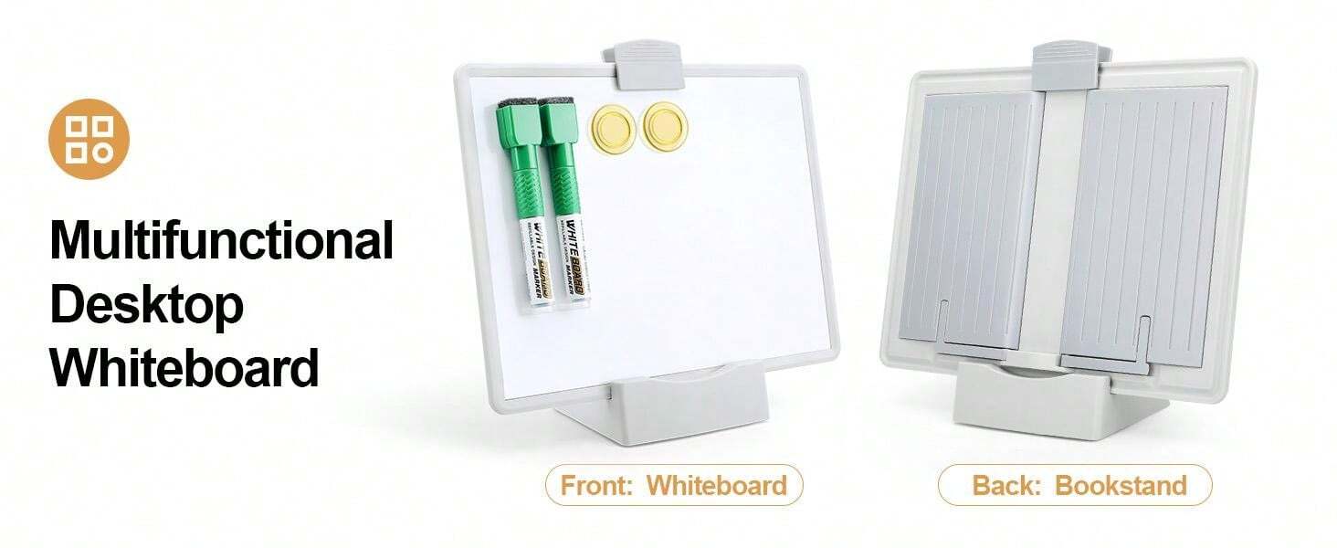 Desktop Whiteboard With Bookstand Backside, Desktop Dry Erase Board ...
