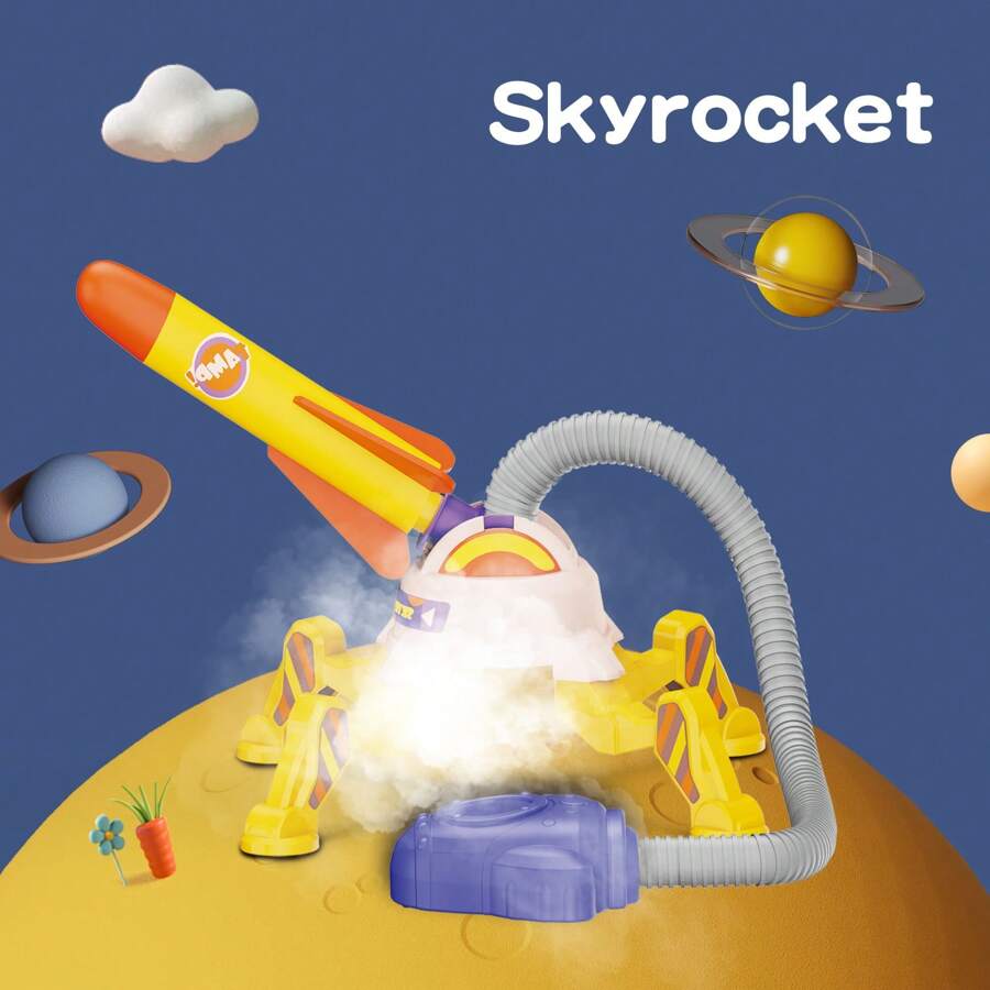 Lanzador de cohetes para niños, 8 cohetes - Lanza hasta 120+ft, juegos ...
