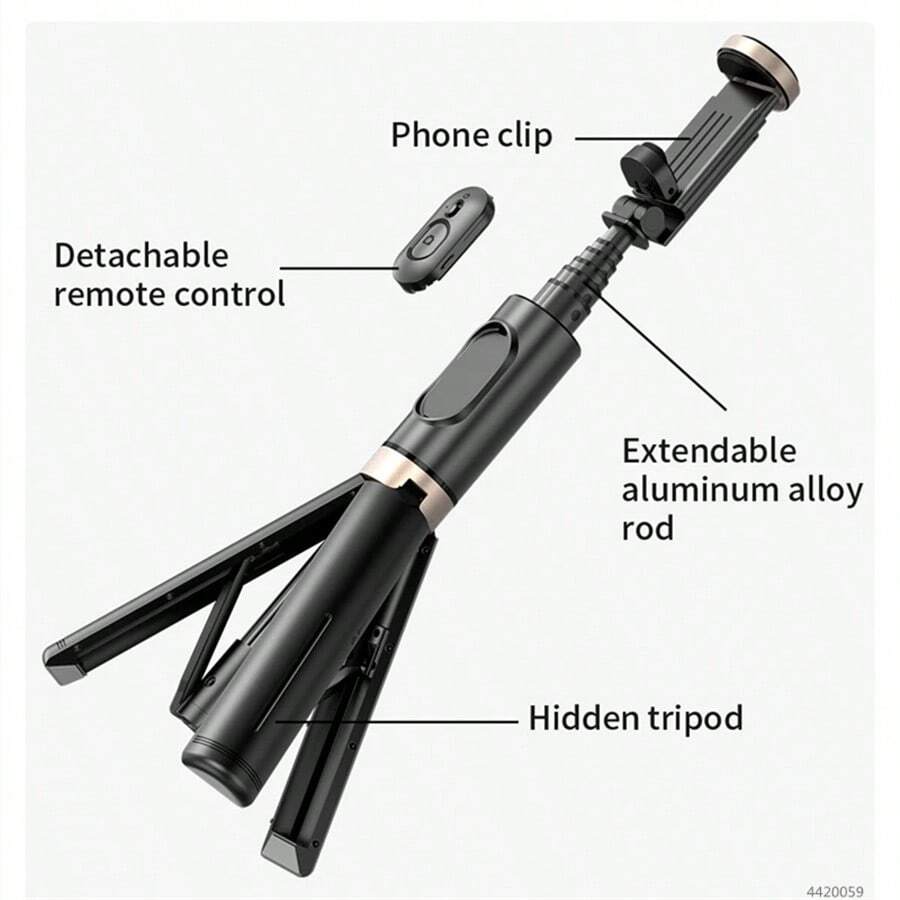 Roreta 2024 New Bluetooth Selfie Stick Foldable Wireless Tripod With