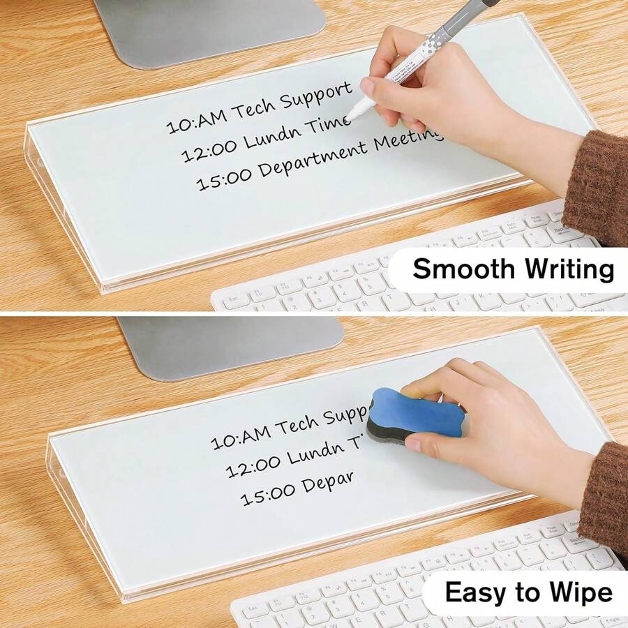 Desktop Whiteboard, Glass Desktop Dry Erase Board, Desk Whiteboard With ...