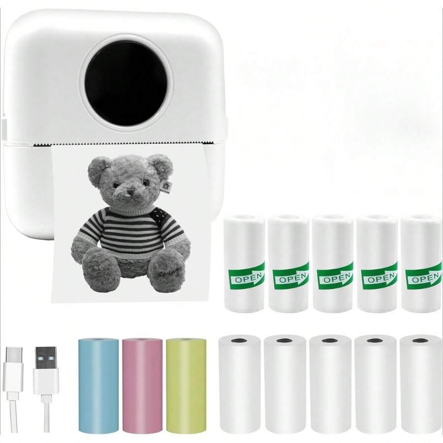 Mini Sticker Printer, Portable Pocket Smart Inkless Thermal Printer ...