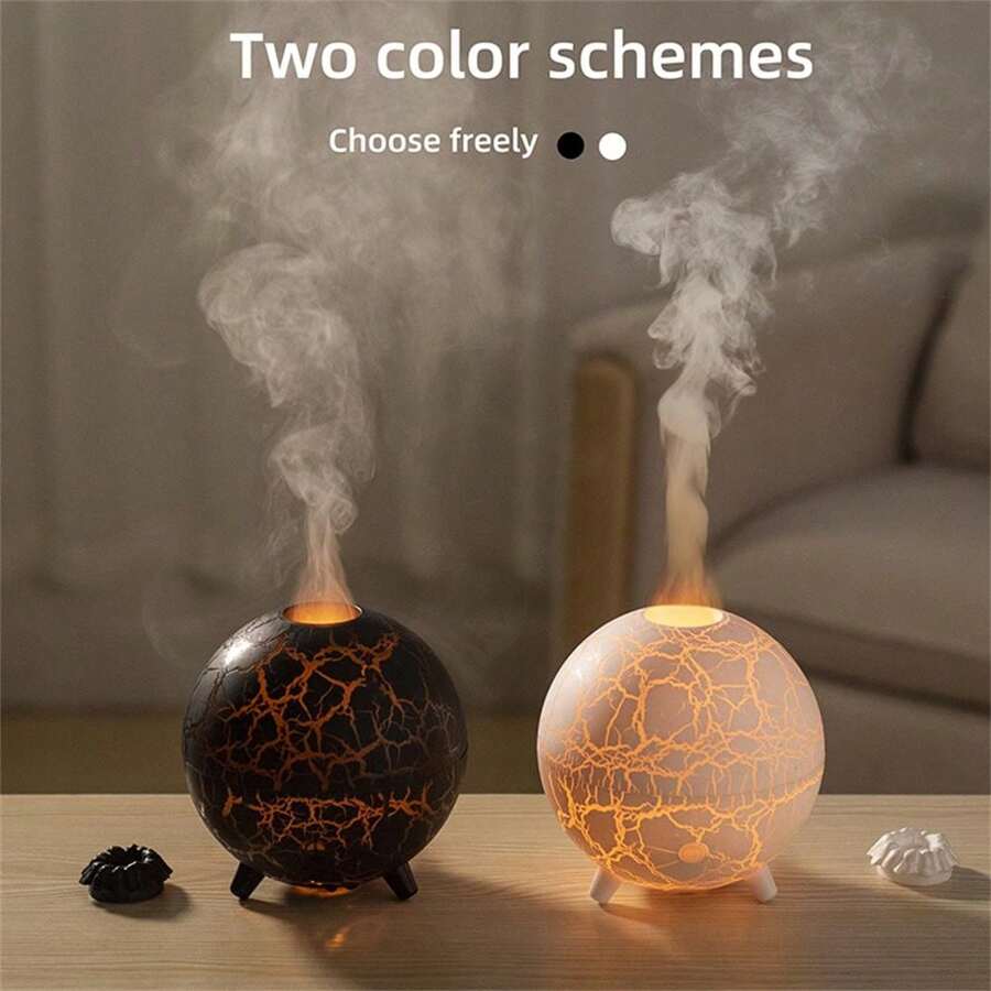 Creative Volcanic Crack Aroma Diffuser With Night Light, Essential Oil ...