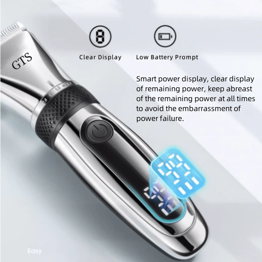GTS LED Electric Hair Clipper Oil Head Rechargeable Cordless Shaver ...