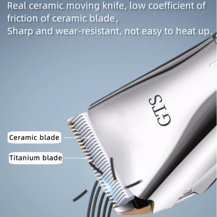 GTS LED Electric Hair Clipper Oil Head Rechargeable Cordless Shaver ...