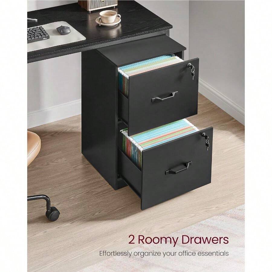 Vasagle 3 Drawer Vertical File Cabinet Filing Cabinet For Home Office