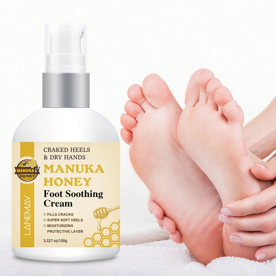 Crema para el cuidado de los pies con miel de manuka para talones agrietados y pies, removedor ...
