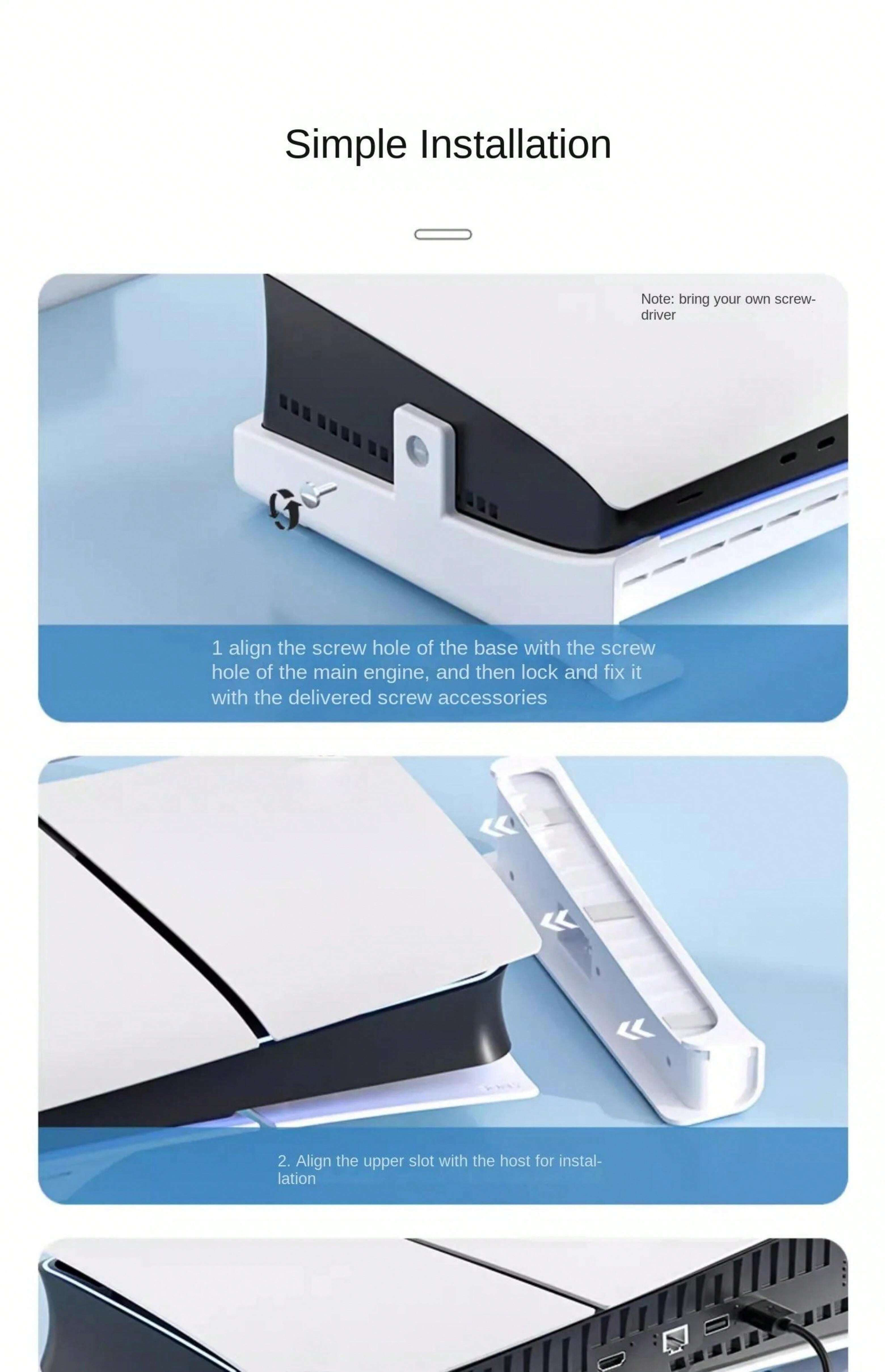 Soporte horizontal Aolion para la consola PS5 Slim, base de soporte para las ediciones de disco ...