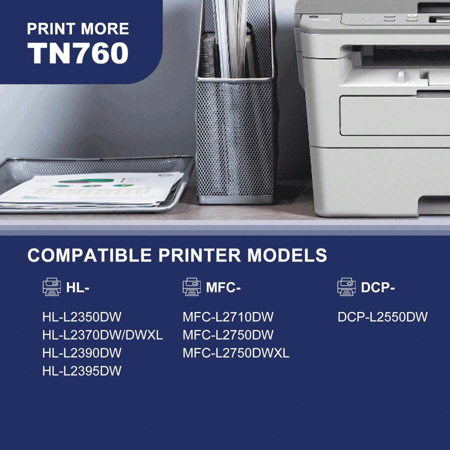 TN760 TN-760 TN730 TN-730 Toner Cartridge 2-Pack High-Yield Black ...