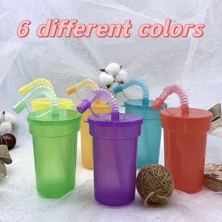 6 conjuntos de copos de palha coloridos são reutilizáveis e não são ...