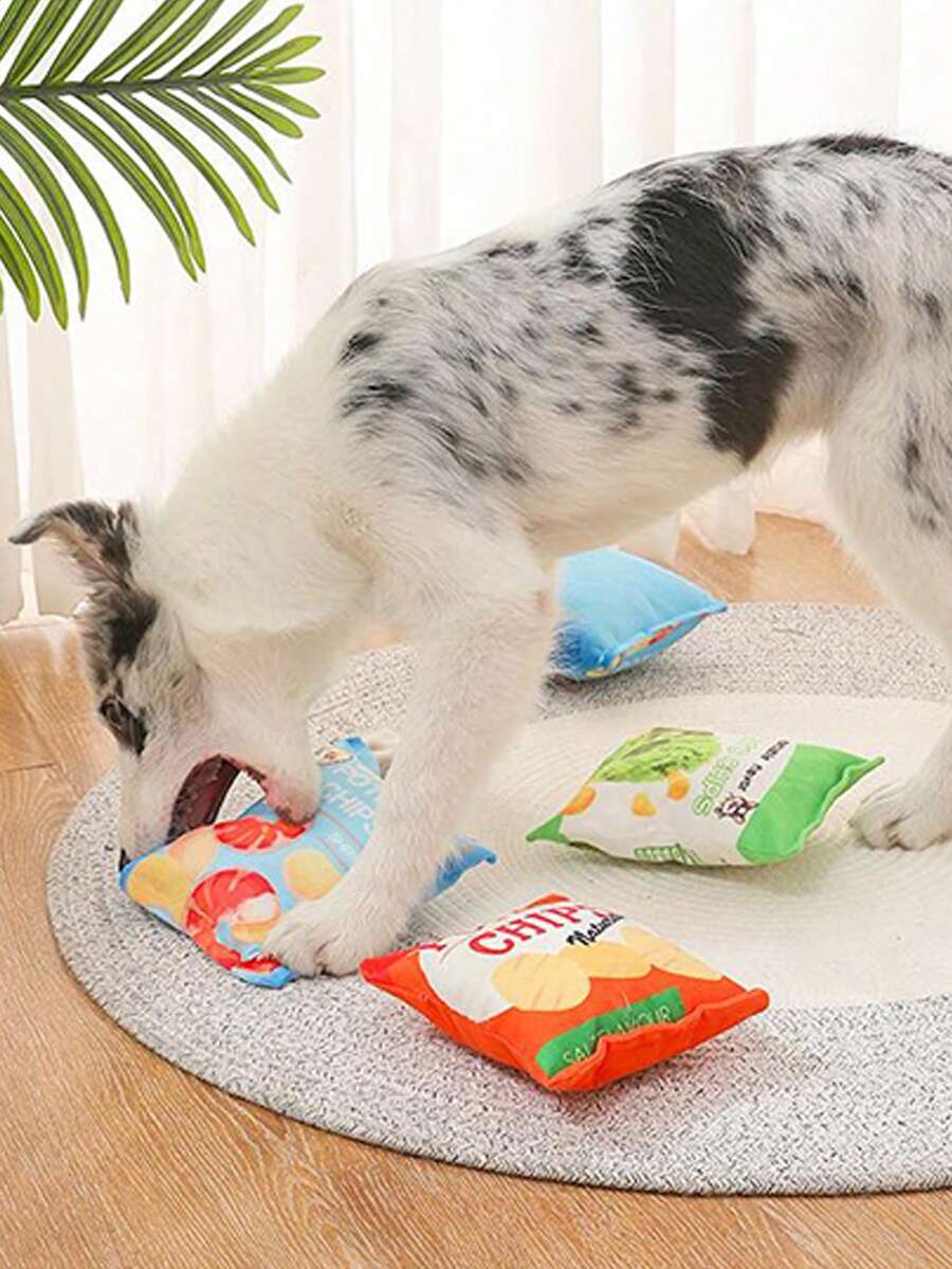 7pcs/Set Pet Crinkle Paper Chew Dolls, Dog Plush Teething Dolls ...
