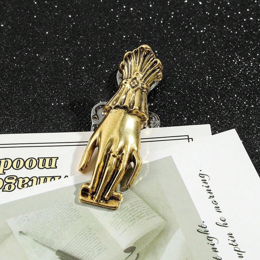 Hand Shaped Book Clip Vintage Gold Metal Bookholder Paper Page Holder ...