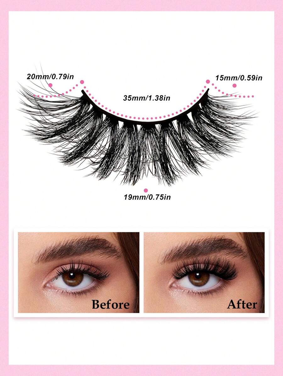 4 Pairs 3D Fiber Lashes, 3D Mink Effect Lashes With Wispy Tapered Ends ...